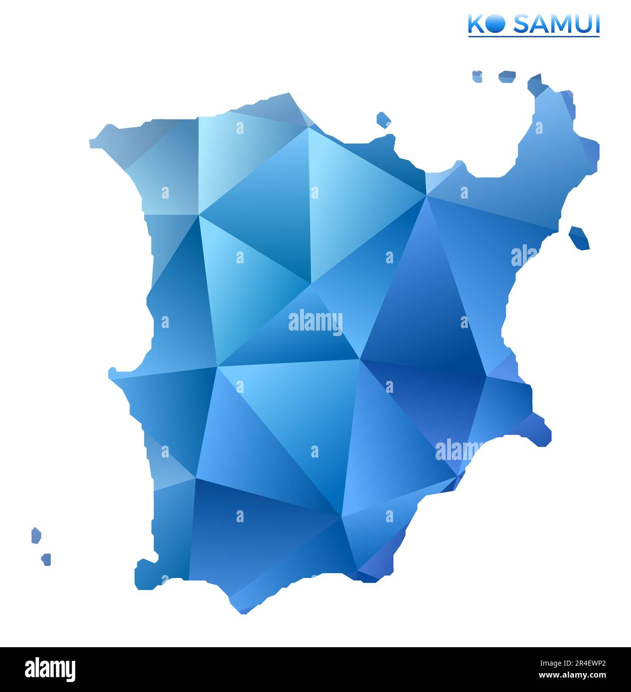 Vector polygonal Ko Samui map. Vibrant geometric island in low poly style. Modern illustration ...