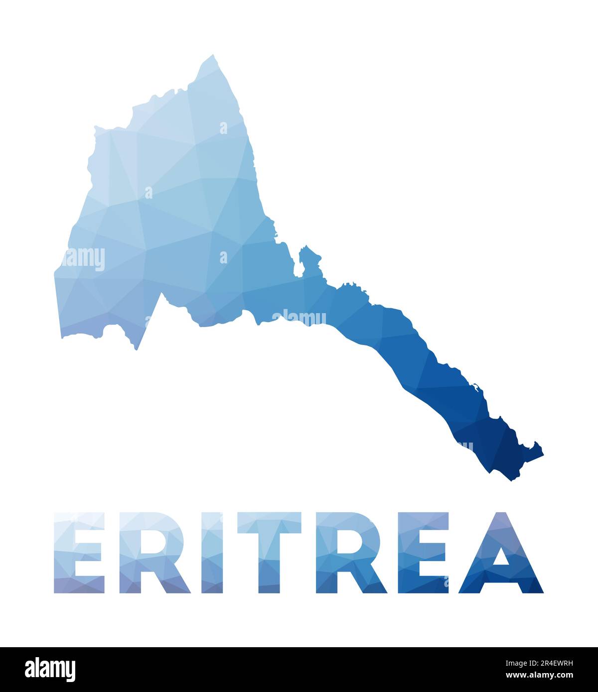 Low poly map of Eritrea. Geometric illustration of the country. Eritrea ...