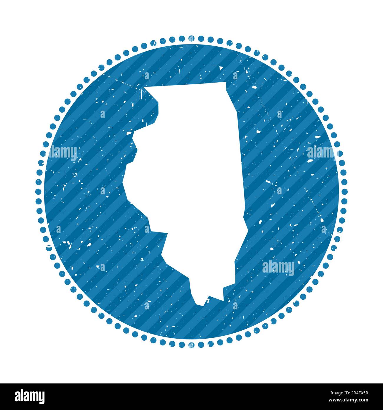 Illinois striped retro travel sticker. Badge with map of US state ...