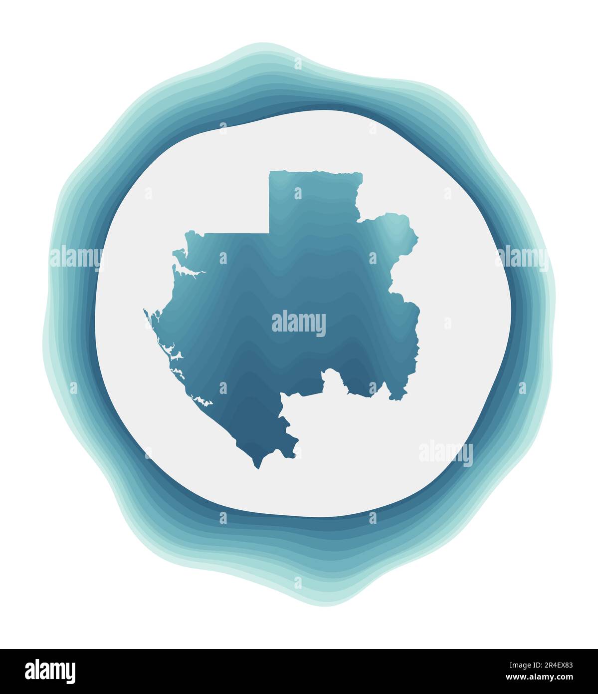Gabon logo. Badge of the country. Layered circular sign around Gabon ...