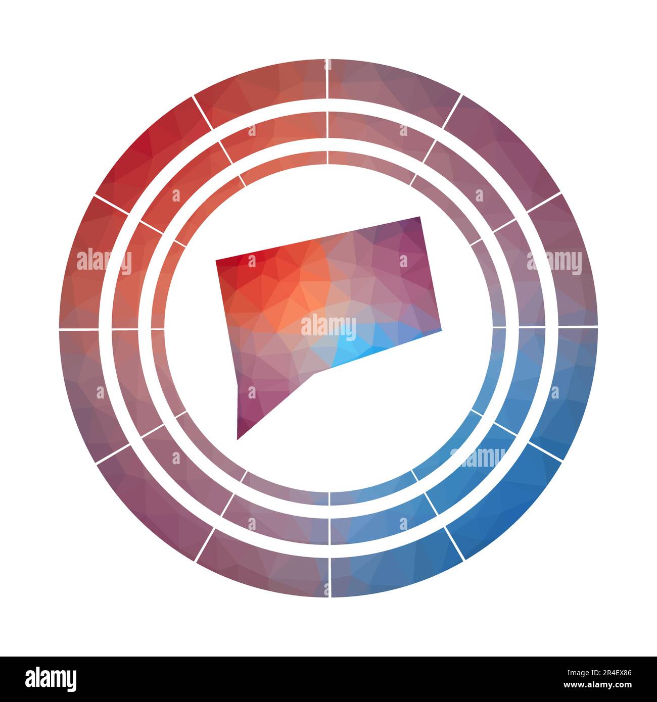 Connecticut badge. Bright gradient logo of US state in low poly style ...