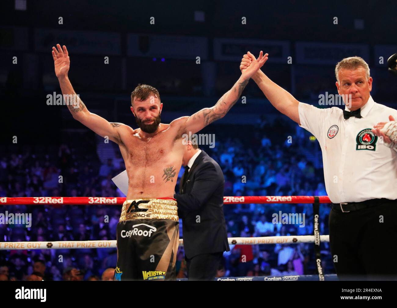 Anthony Cacace after defeating Damian Wrzesinski to win the IBO World ...