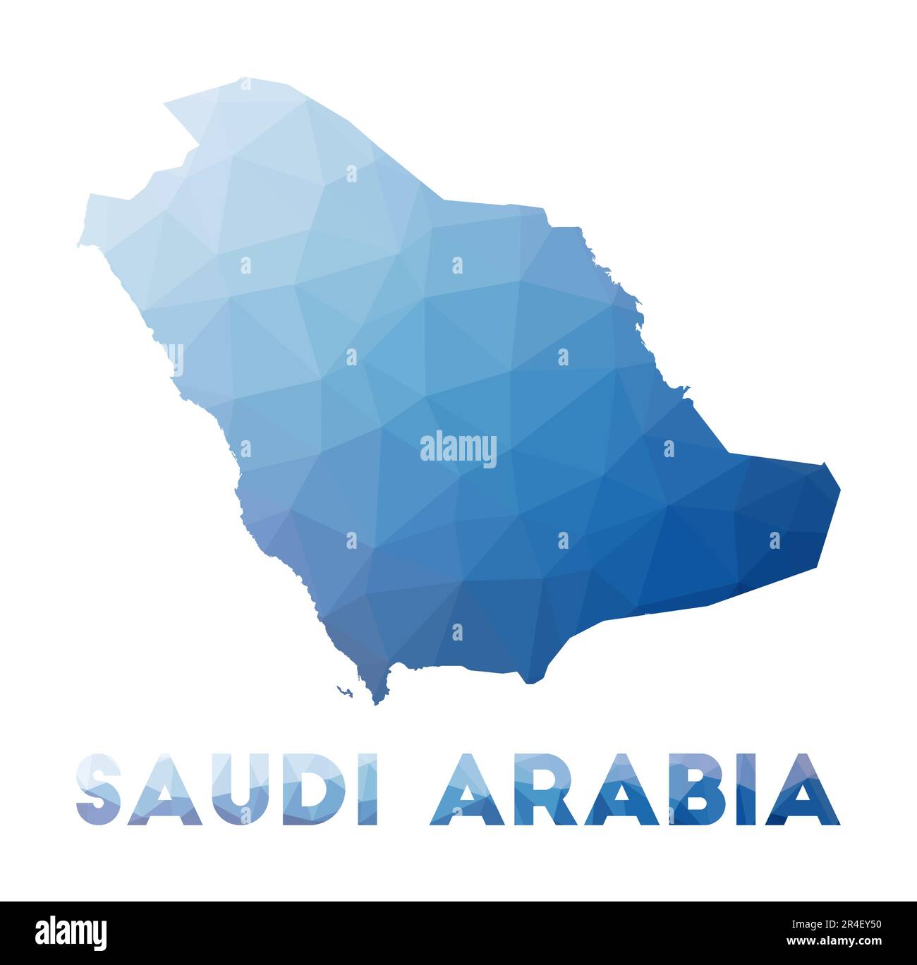 Low poly map of Saudi Arabia. Geometric illustration of the country ...