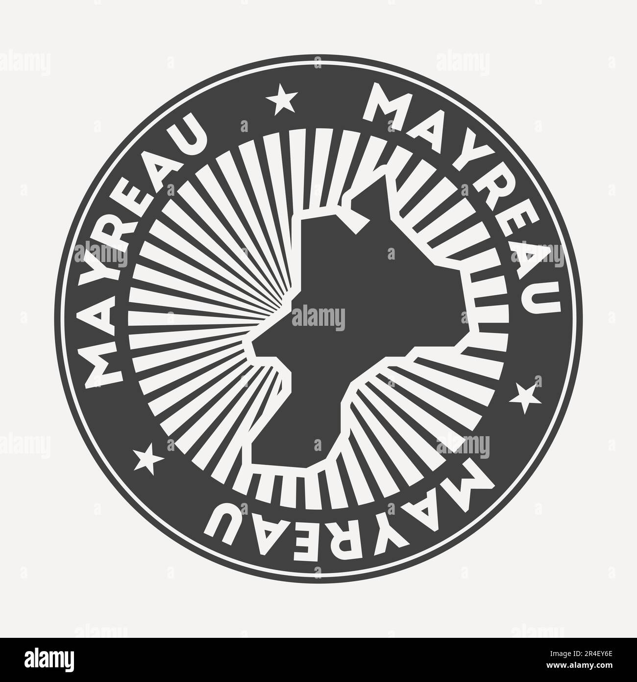 Mayreau round logo. Vintage travel badge with the circular name and map ...