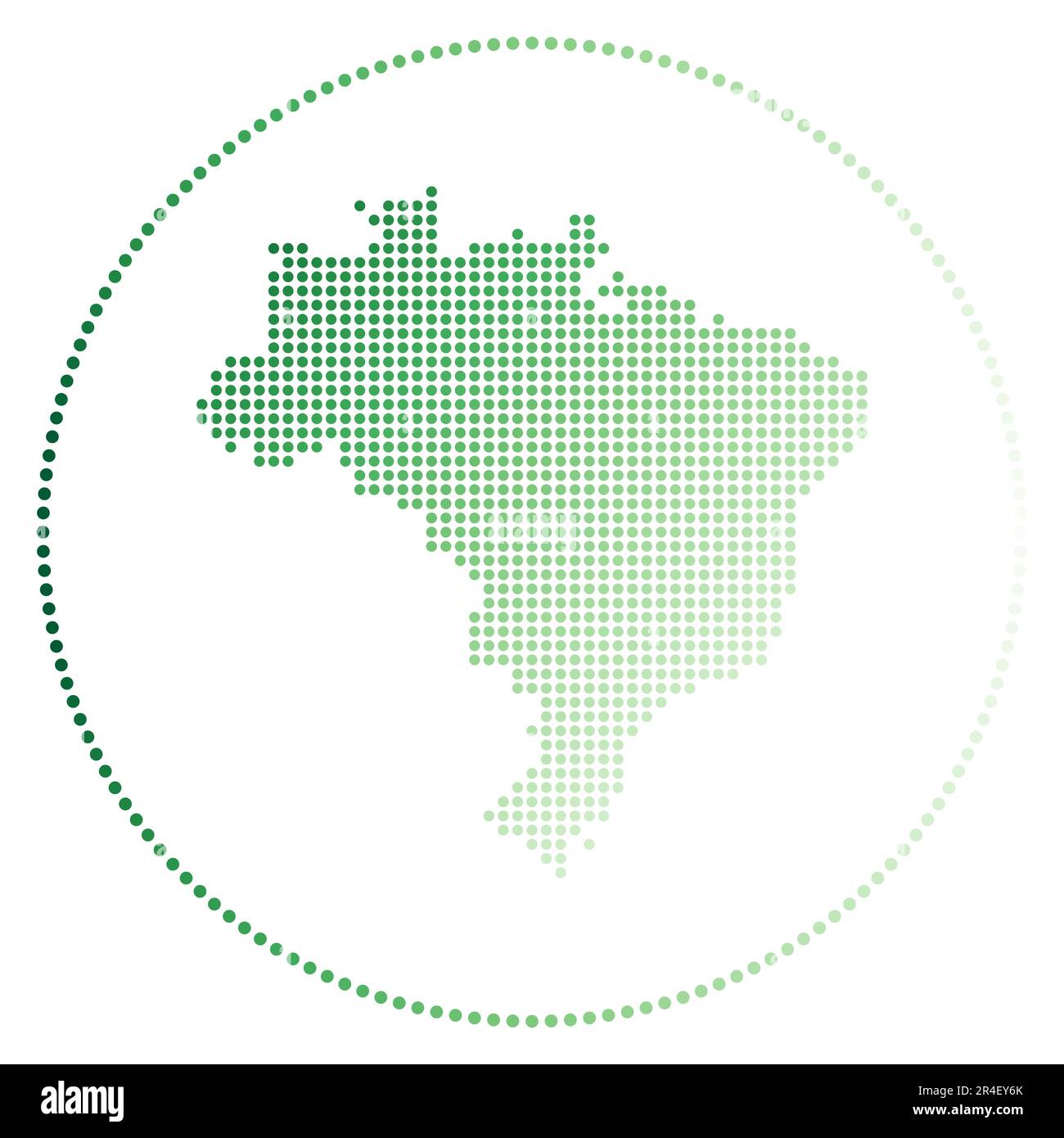 Brazil digital badge. Dotted style map of Brazil in circle. Tech icon ...