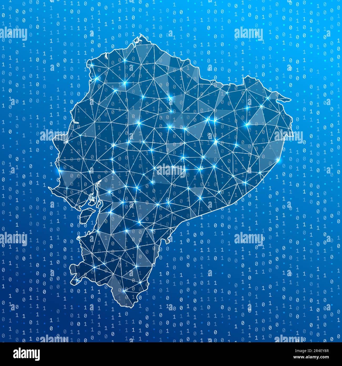 Network map of Ecuador. Country digital connections map. Technology ...