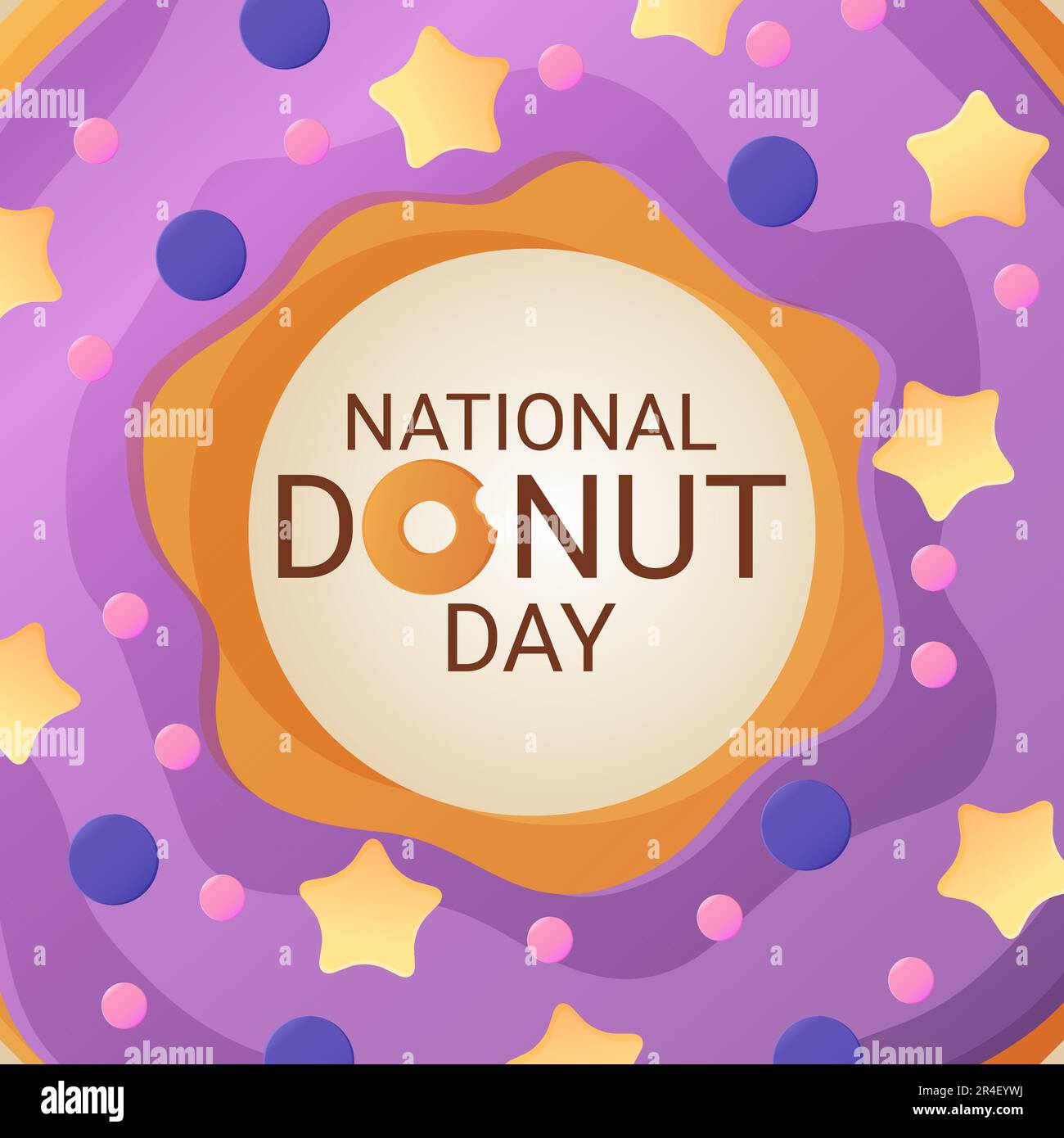 National Donut Day banner. 2 june. Stock vector illustion in flat ...