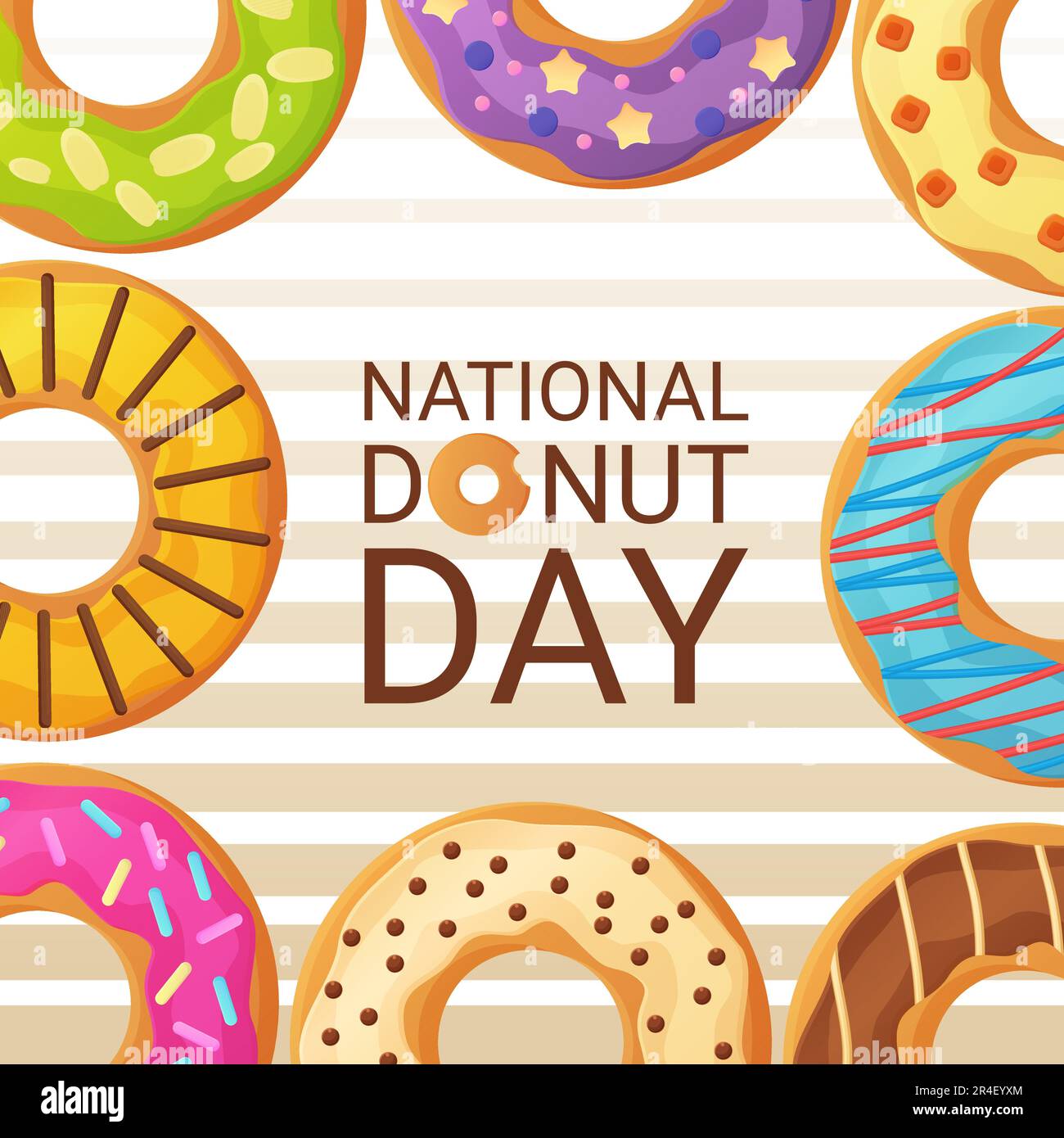 National Donut Day banner. 2 june. Stock vector illustion in flat ...
