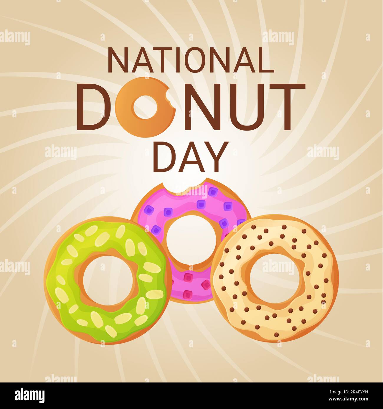National Donut Day banner. 2 june. Stock vector illustion in flat ...