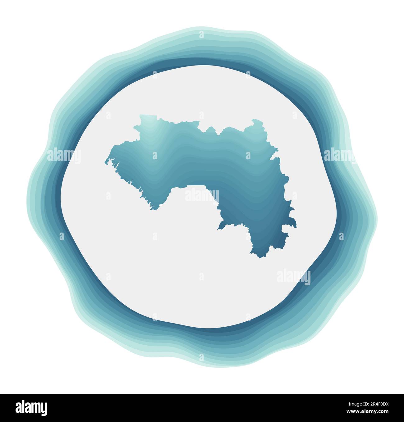 Guinea logo. Badge of the country. Layered circular sign around Guinea ...