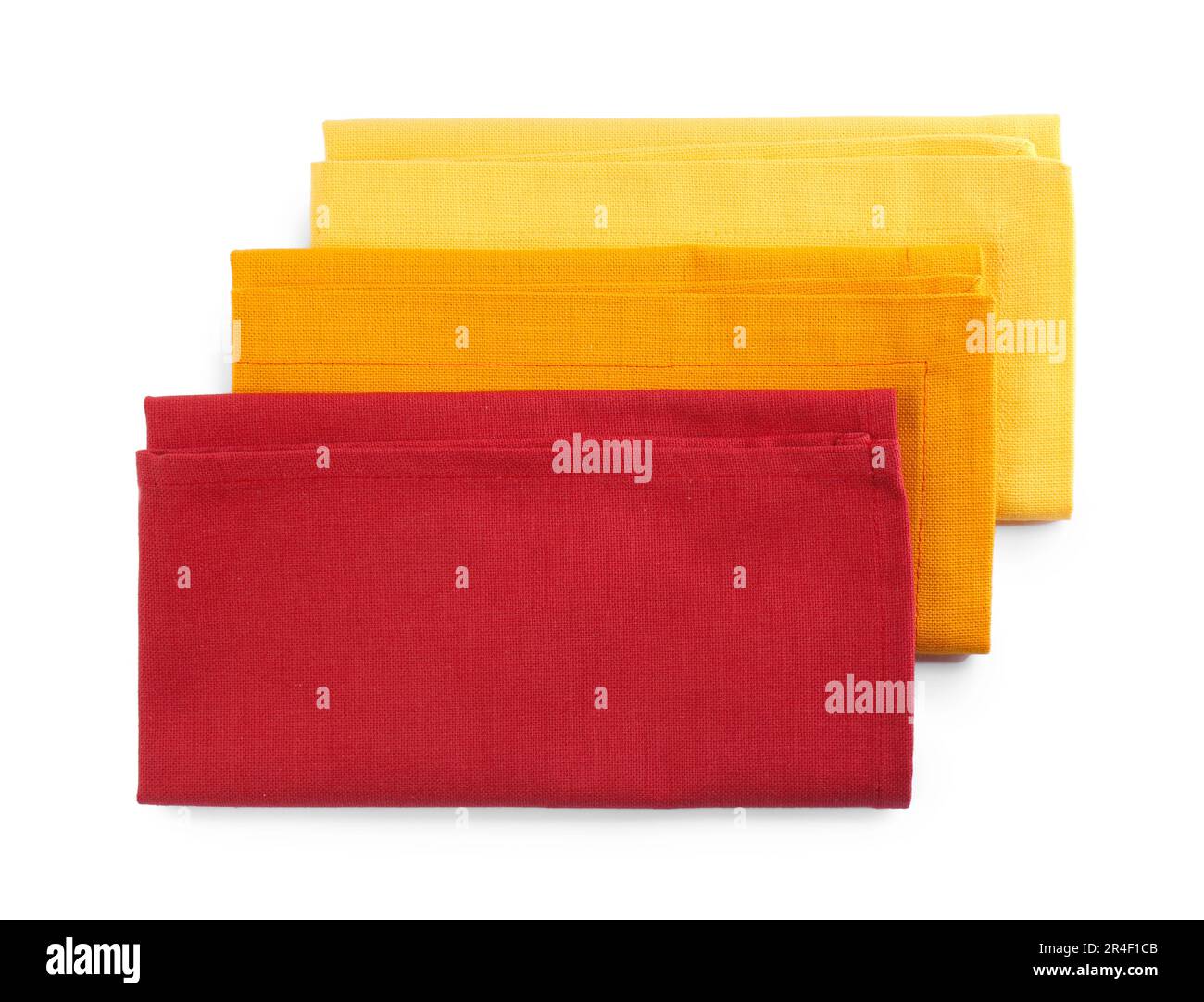 Fabric napkins for table setting isolated on white, top view Stock ...