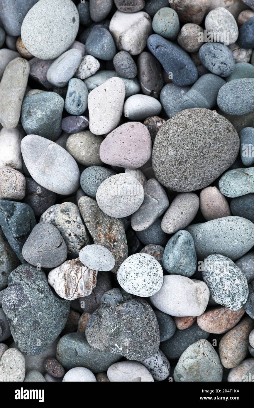 Many different pebbles as background, top view Stock Photo - Alamy