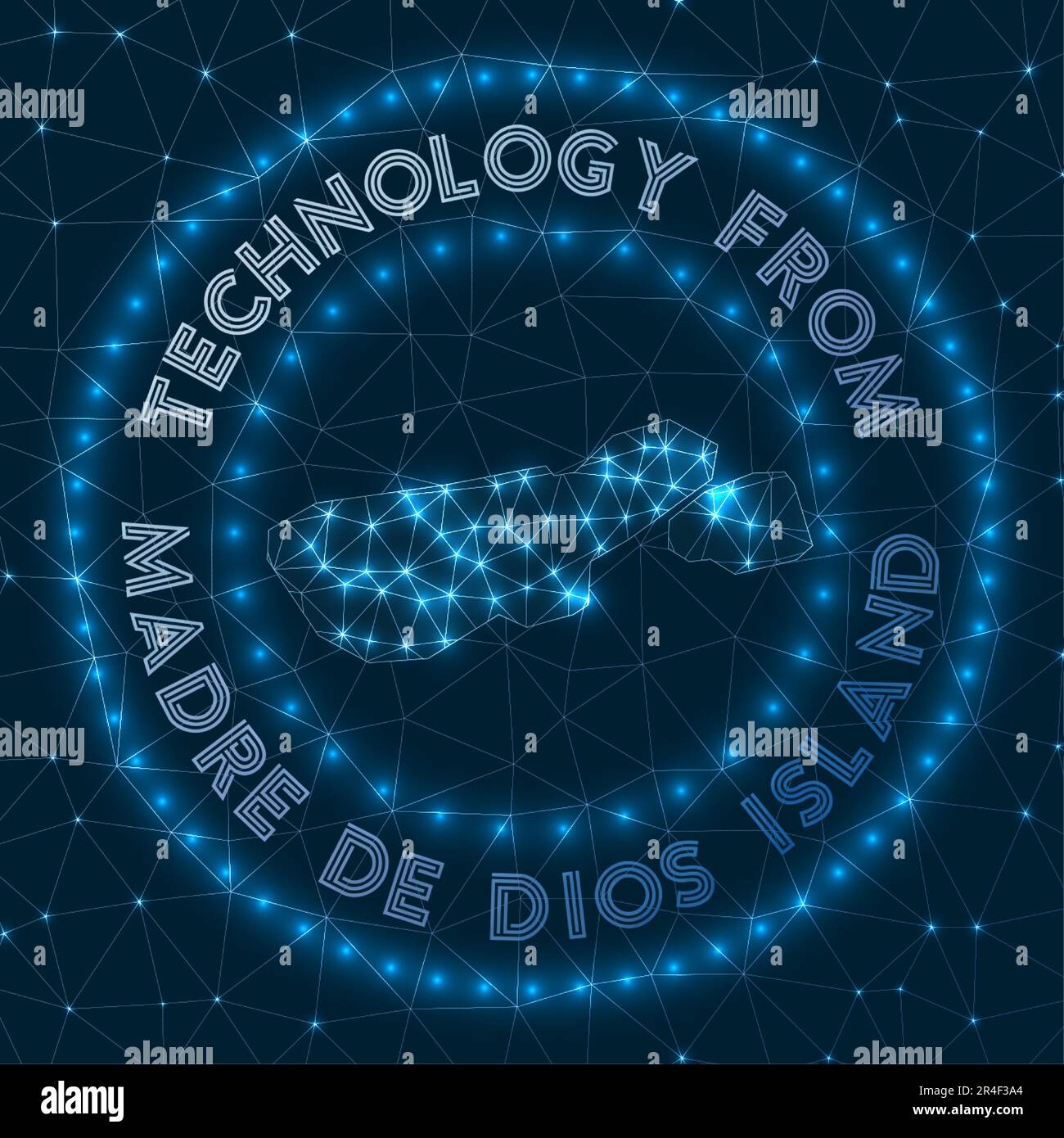 Technology From Madre de Dios Island. Futuristic geometric badge of the ...