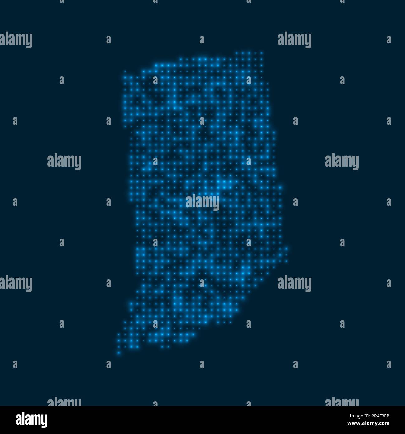Indiana map glowing neon hi-res stock photography and images - Alamy