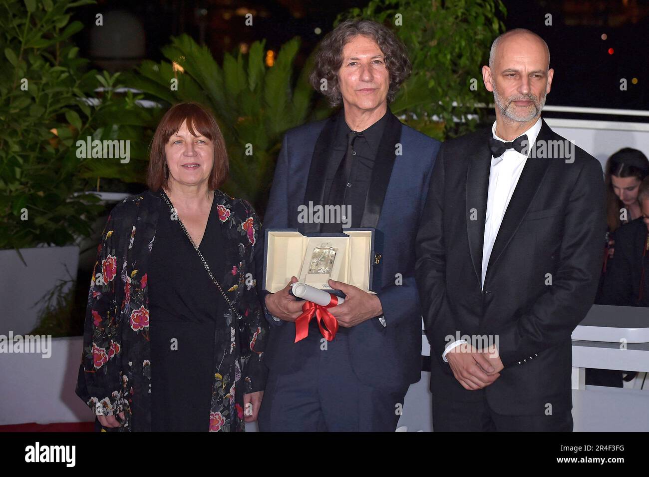 Cannes, France. 27th May, 2023. Ewa Puszczynska, Jonathan Glazer and ...