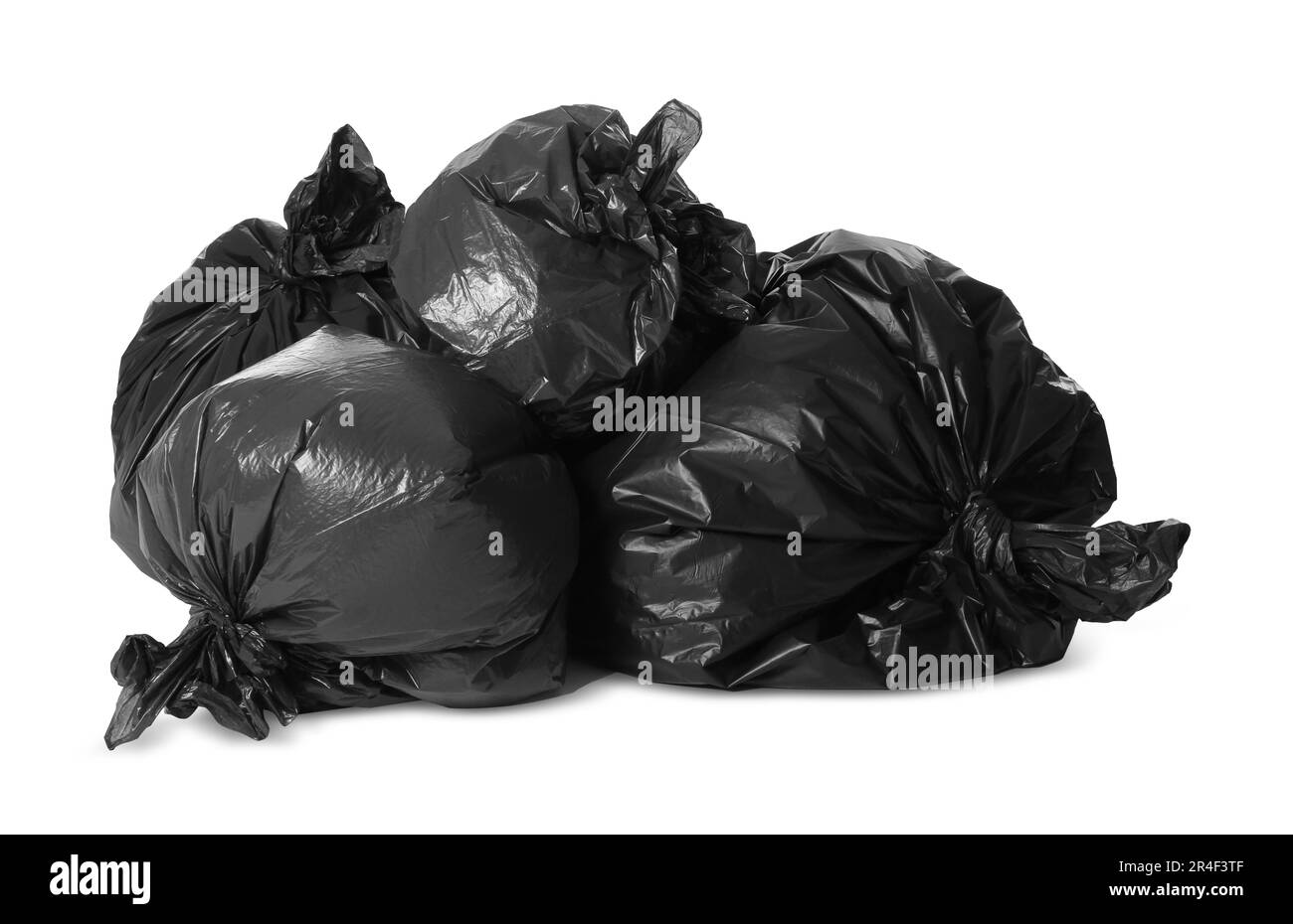 Trash bags full of garbage isolated on white Stock Photo - Alamy