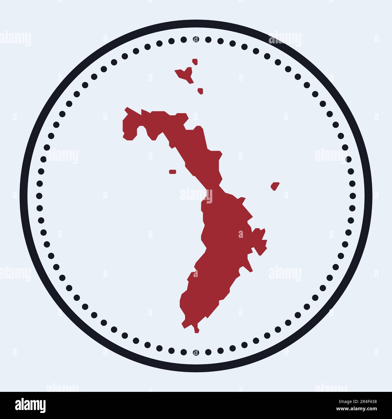 Lord Howe Island round stamp. Round logo with map and title. Stylish ...