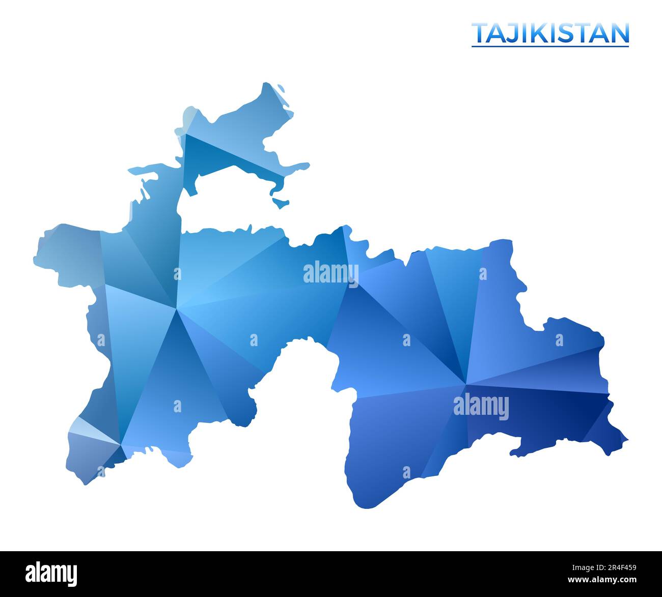 Vector polygonal Tajikistan map. Vibrant geometric country in low poly style. Beautiful ...