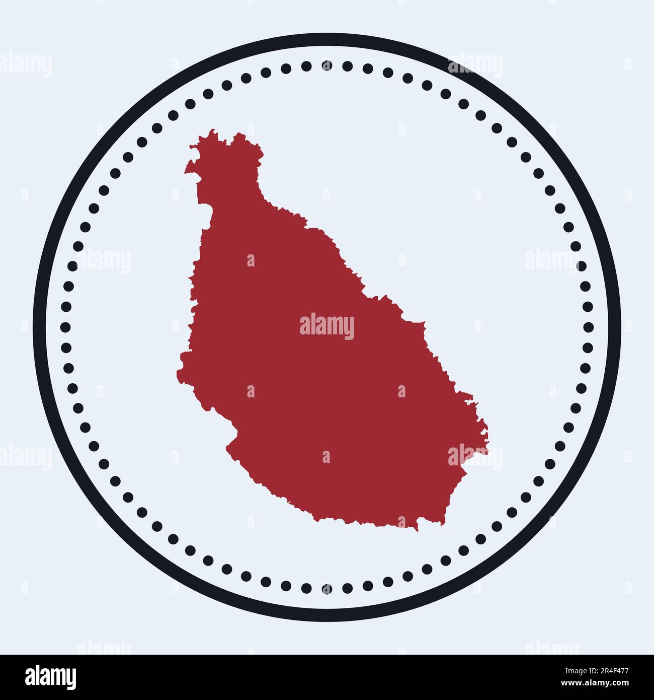Santiago Island round stamp. Round logo with map and title. Stylish ...