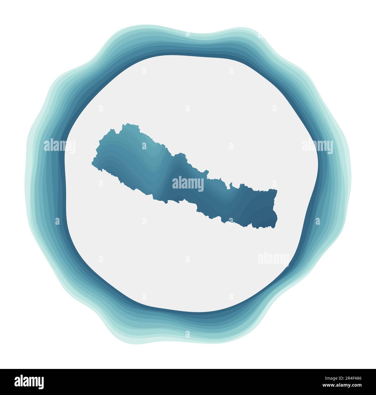 Nepal logo. Badge of the country. Layered circular sign around Nepal ...