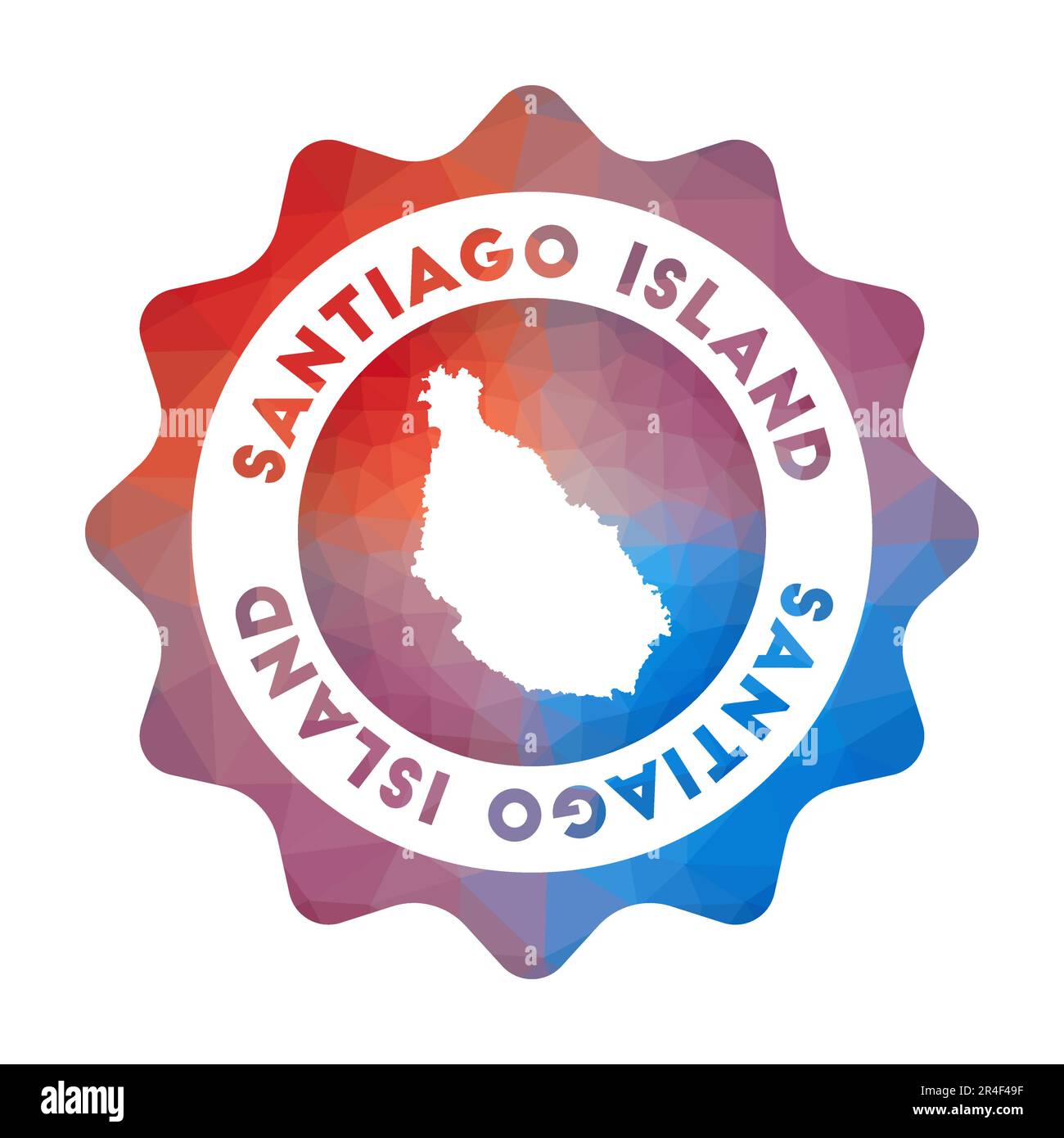 Santiago Island low poly logo. Colorful gradient travel logo in ...