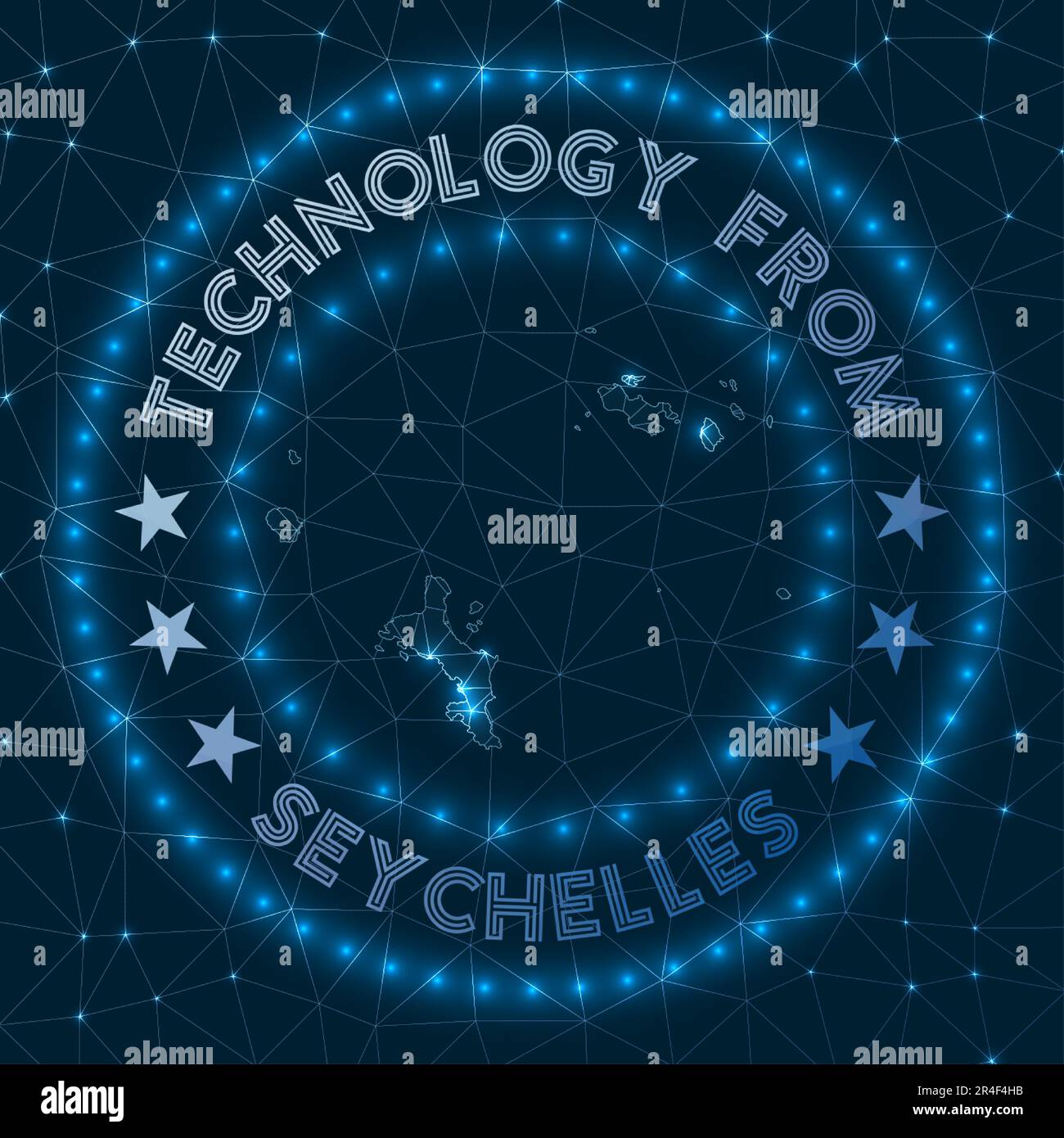 Technology From Seychelles. Futuristic geometric badge of the island ...