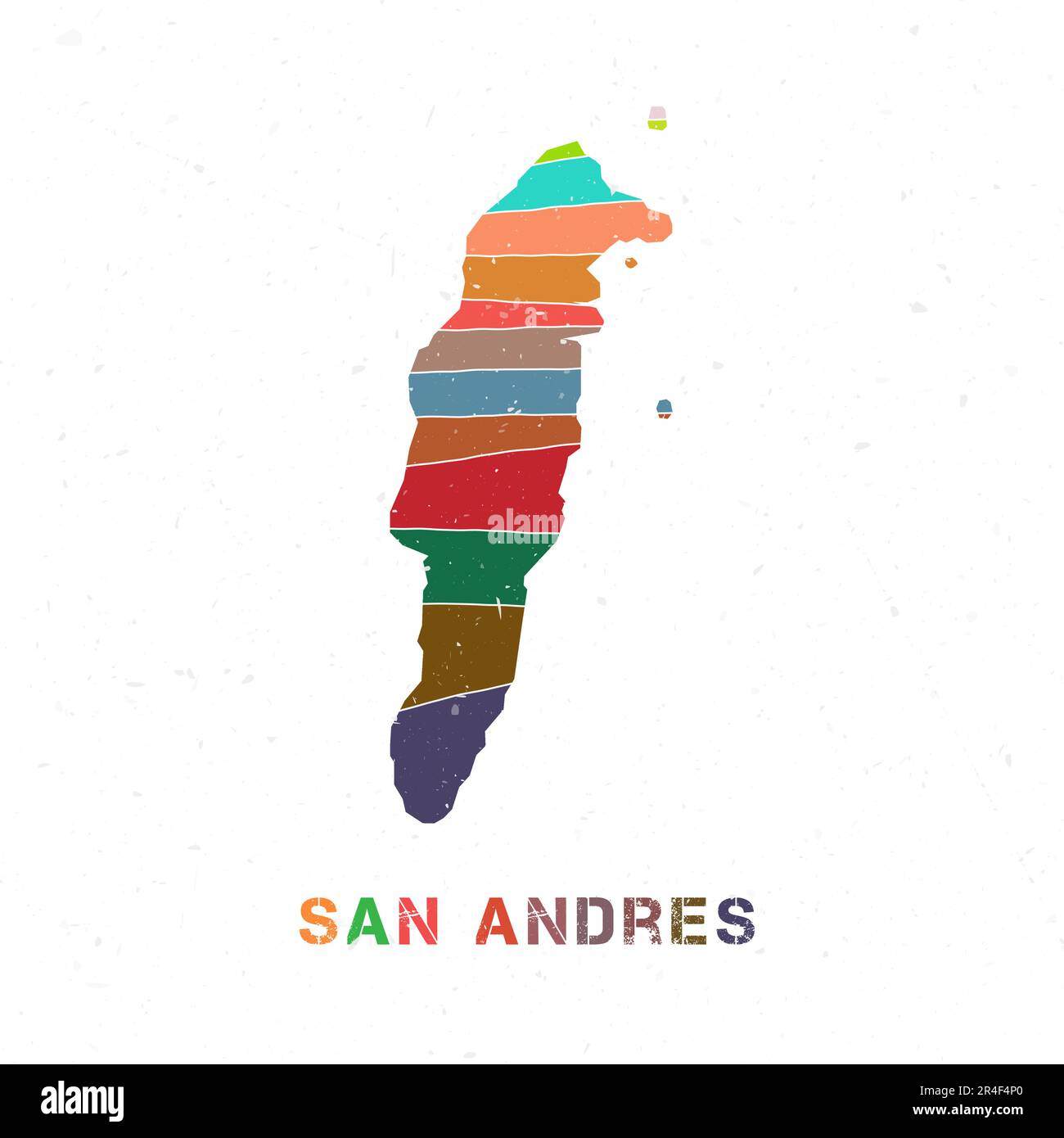San Andres map design. Shape of the island with beautiful geometric ...