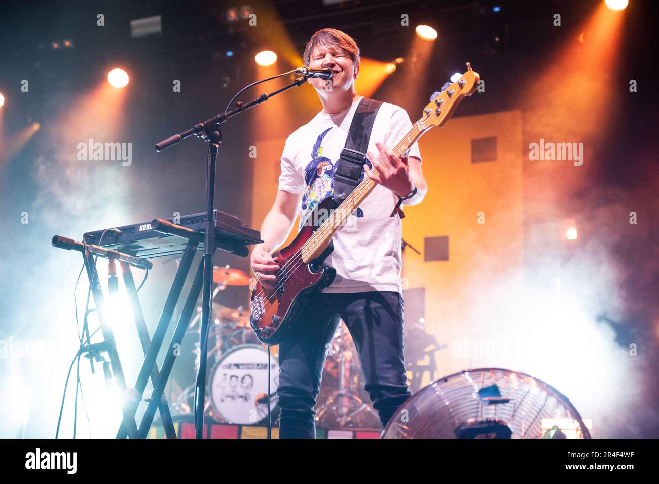 Warrington, UK. 27th May 2023. The Wombats headline the big top at NBHD ...