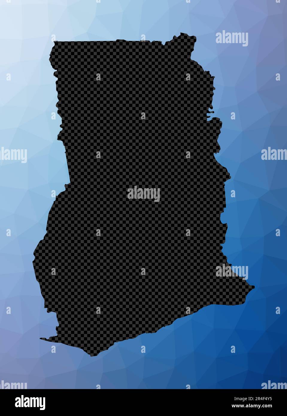 Ghana geometric map. Stencil shape of Ghana in low poly style. Trendy ...