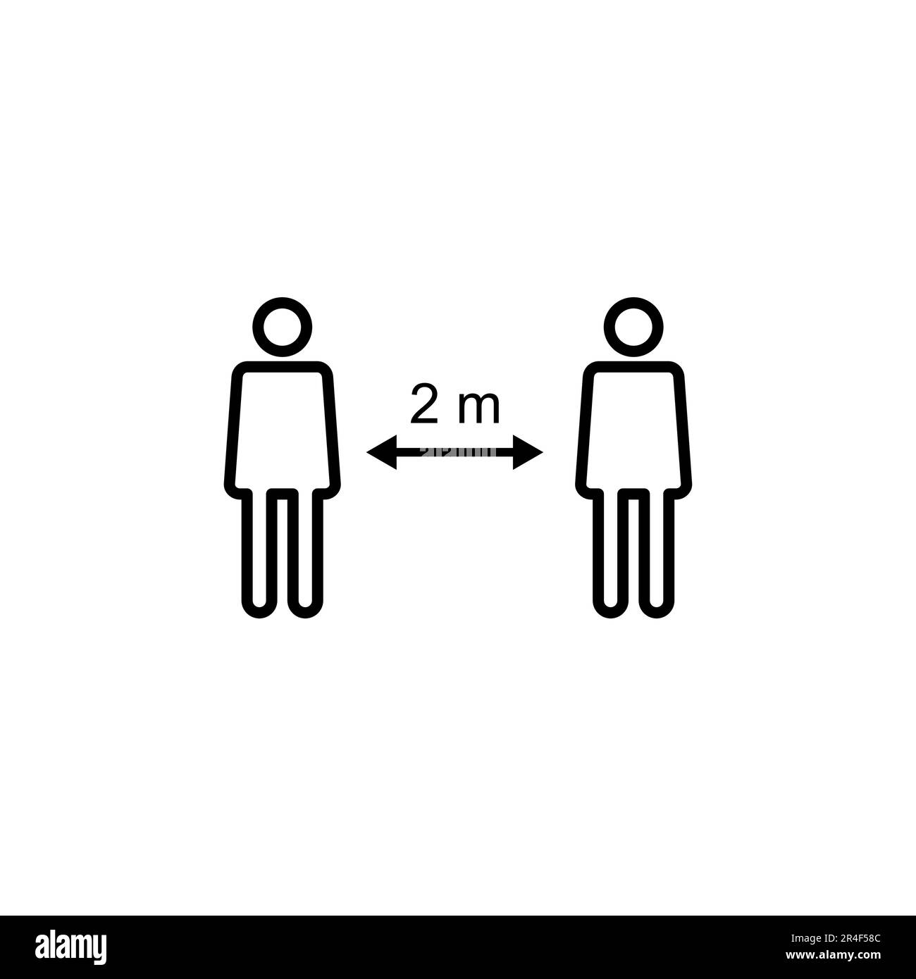 Social distance icon vector. social distancing icon. self quarantine ...