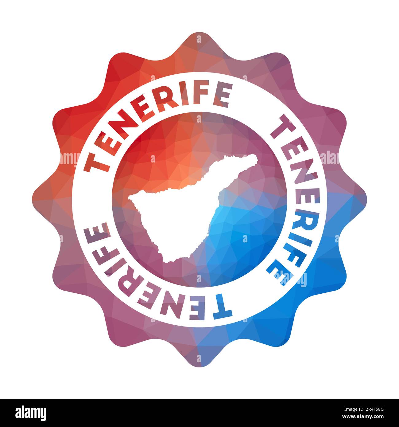 Tenerife low poly logo. Colorful gradient travel logo of the island in ...