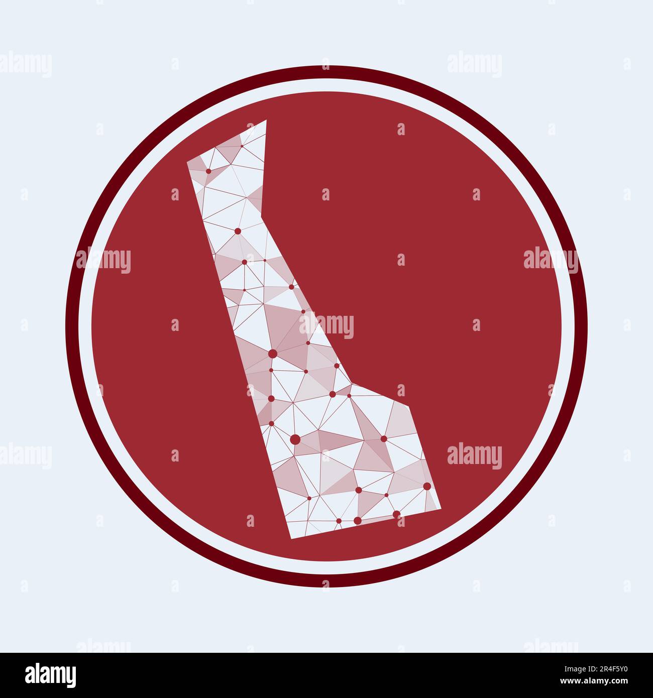 Delaware icon. Trendy tech logo of the US state. Geometric mesh round ...