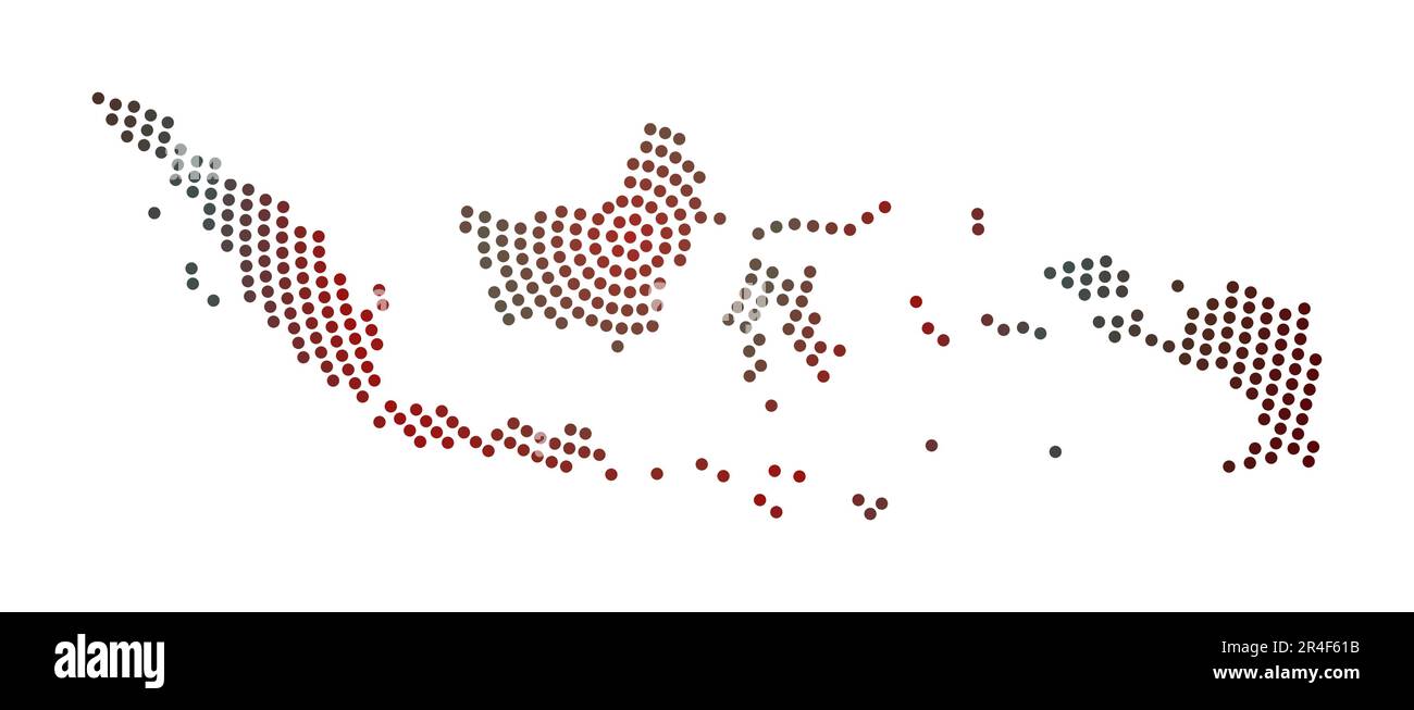 Indonesia dotted map. Digital style shape of Indonesia. Tech icon of ...