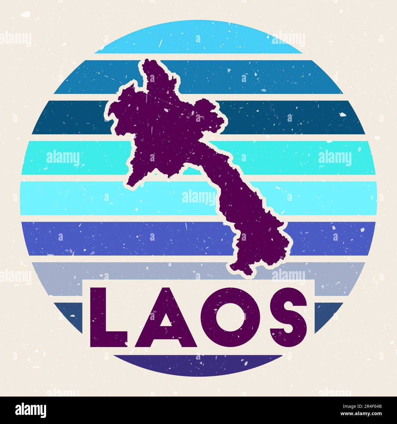 Laos logo. Sign with the map of the country and colored stripes, vector ...