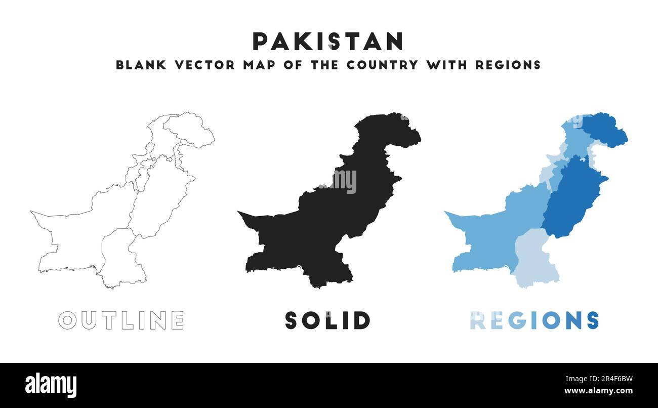 Pakistan map. Borders of Pakistan for your infographic. Vector country shape. Vector ...