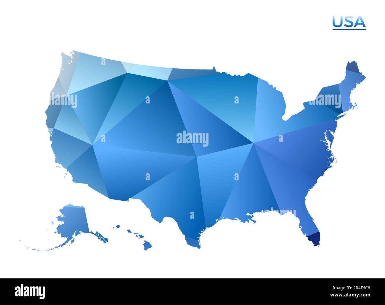 Vector polygonal USA map. Vibrant geometric country in low poly style ...