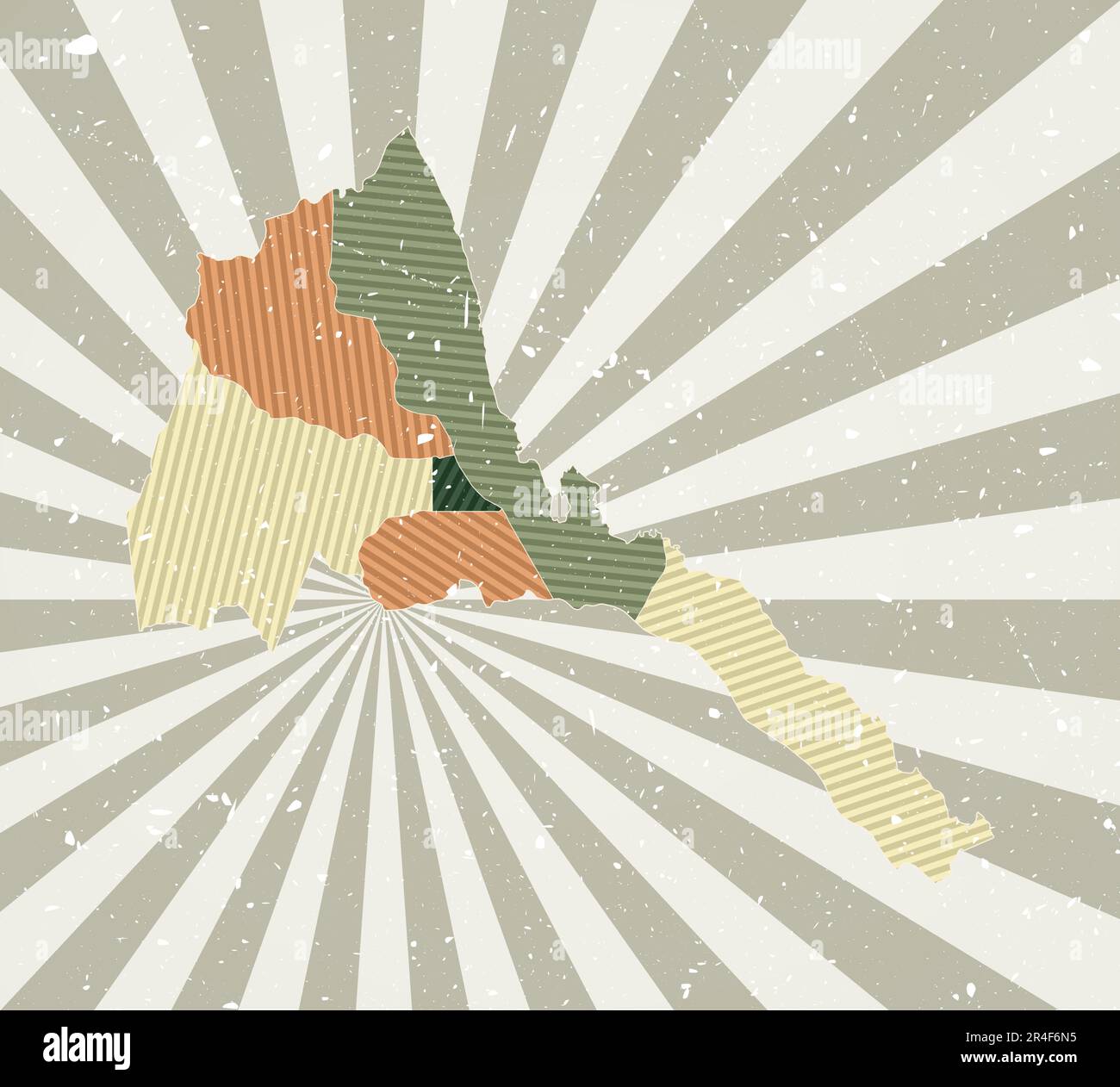 Eritrea vintage map. Grunge poster with map of the country in retro ...