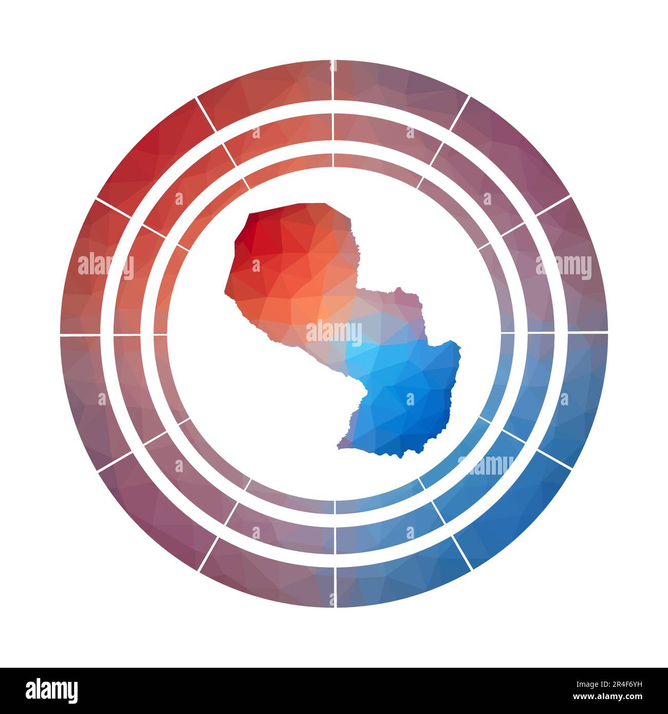Paraguay badge. Bright gradient logo of country in low poly style Stock ...