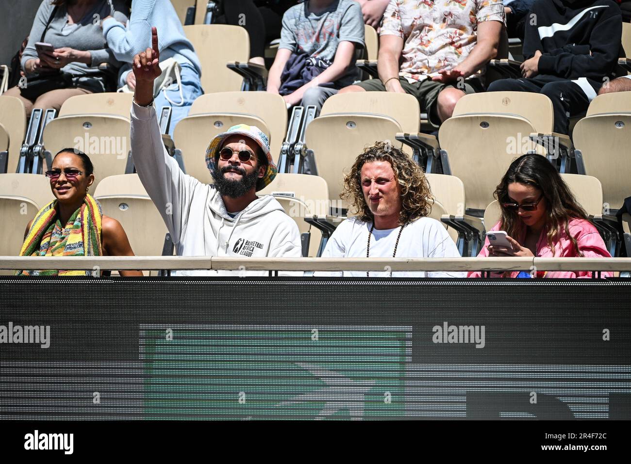 Former French-US basketball player Joakim NOAH with his wife Lais ...