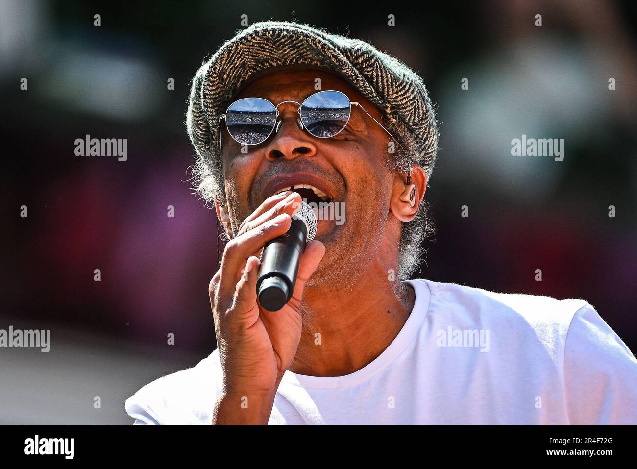 French singer and former tennis player Yannick NOAH performs on stage ...