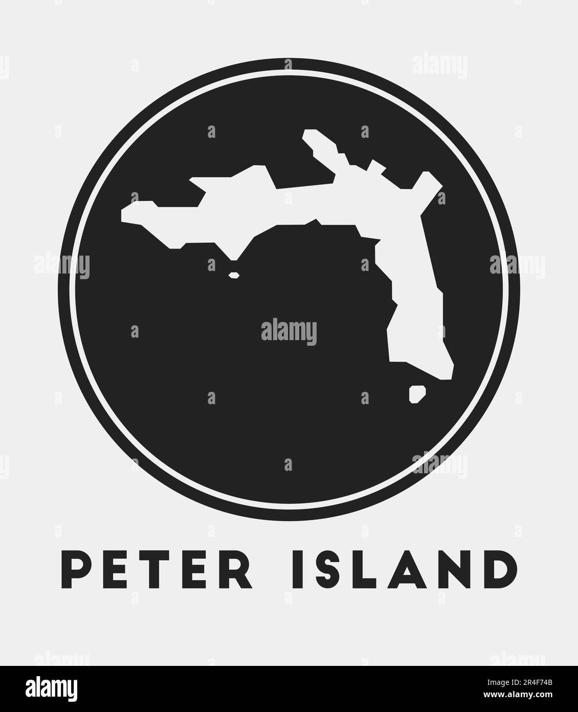 Peter Island icon. Round logo with map and title. Stylish Peter Island ...