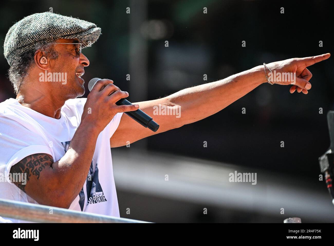 French singer and former tennis player Yannick NOAH performs on stage ...
