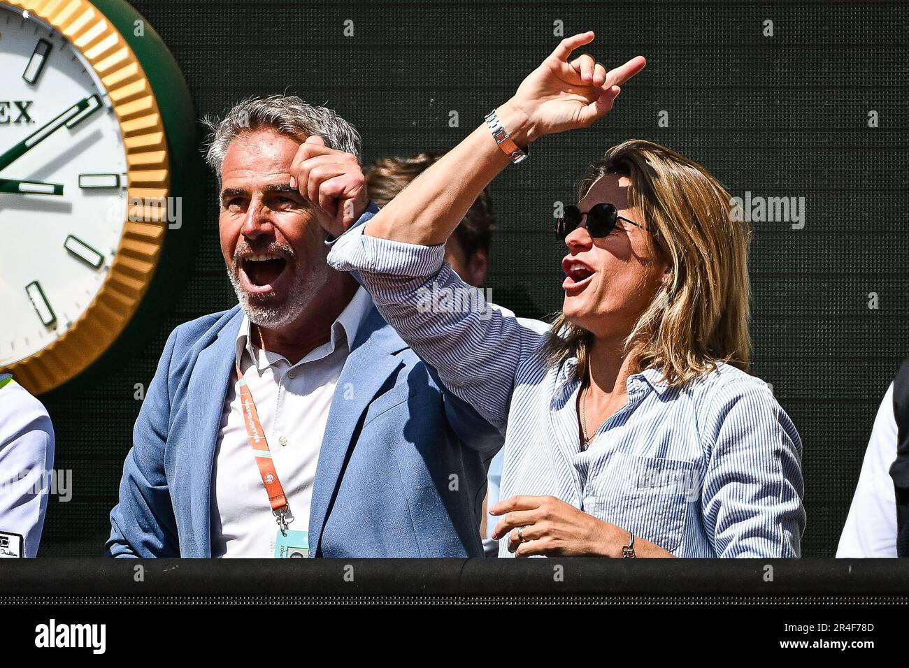Marc MAURY and Amelie MAURESMO director of Roland Garros during the ...