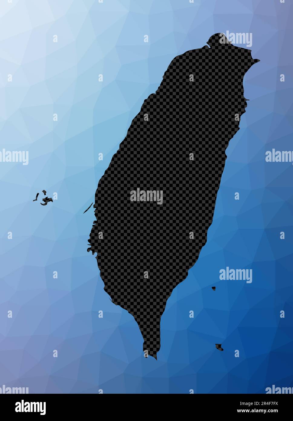 Taiwan geometric map. Stencil shape of Taiwan in low poly style ...