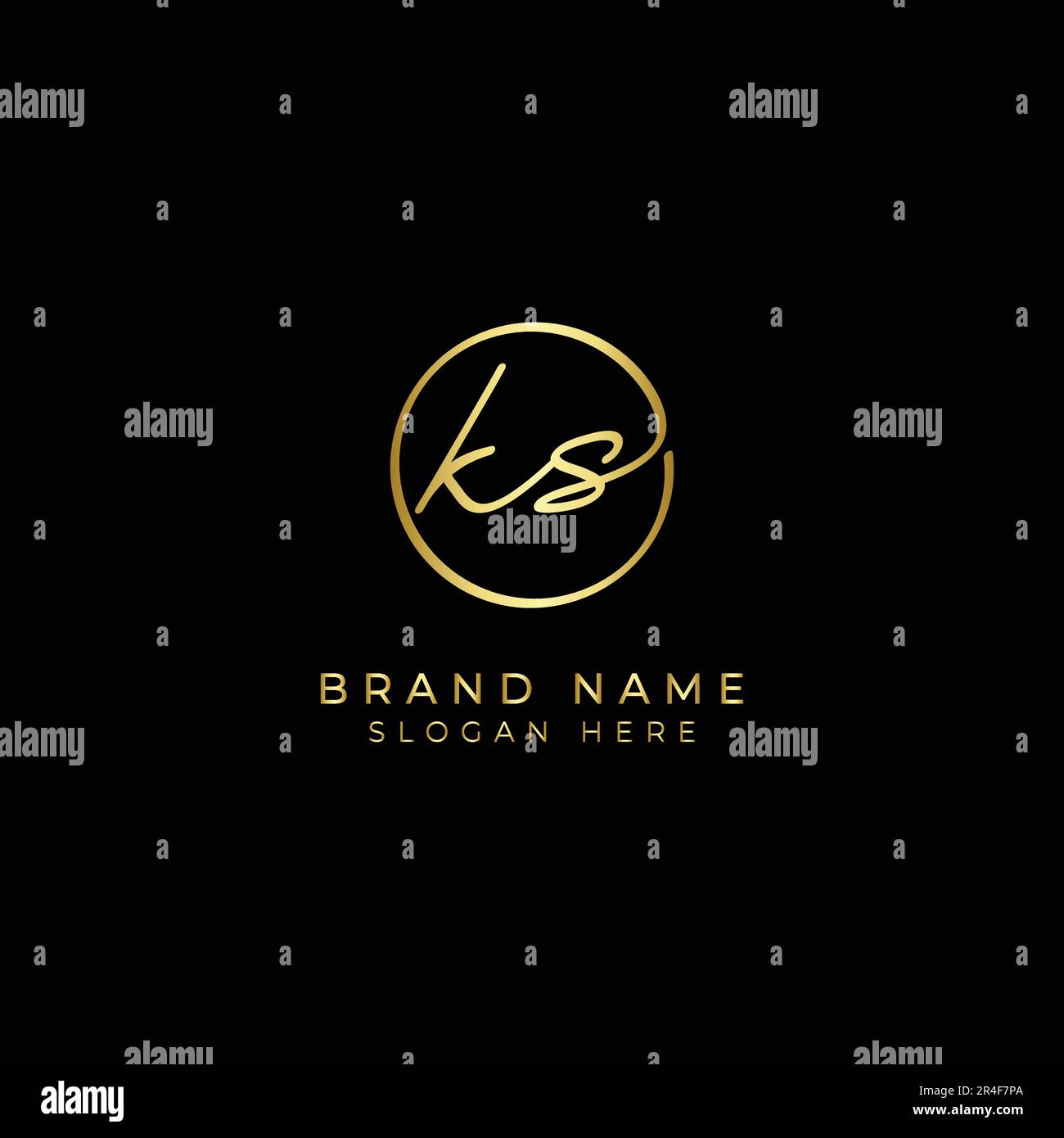 K, S, KS Initial letter handwritten and signature vector logo. Business ...
