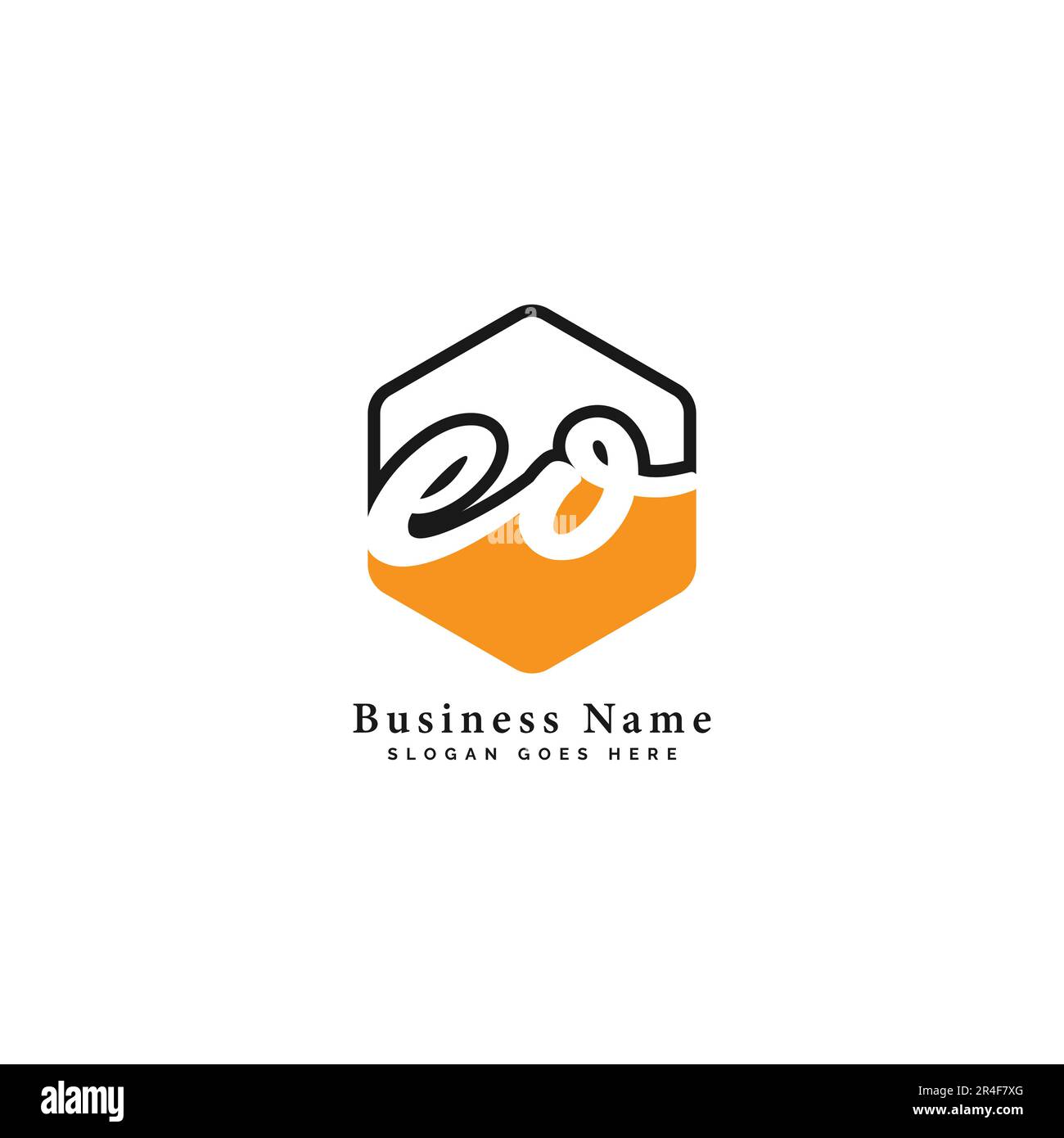 E, O, EO Initial letter handwritten and signature vector image template ...