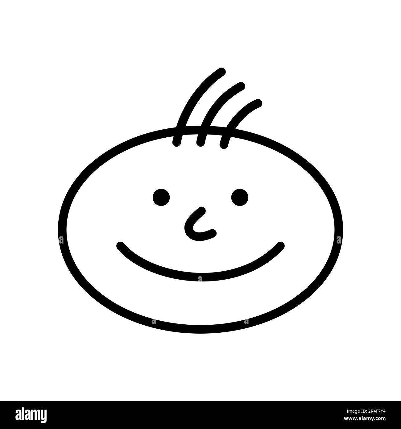 Boy face, head. Doodle style. Hand drawn character. Human head ...