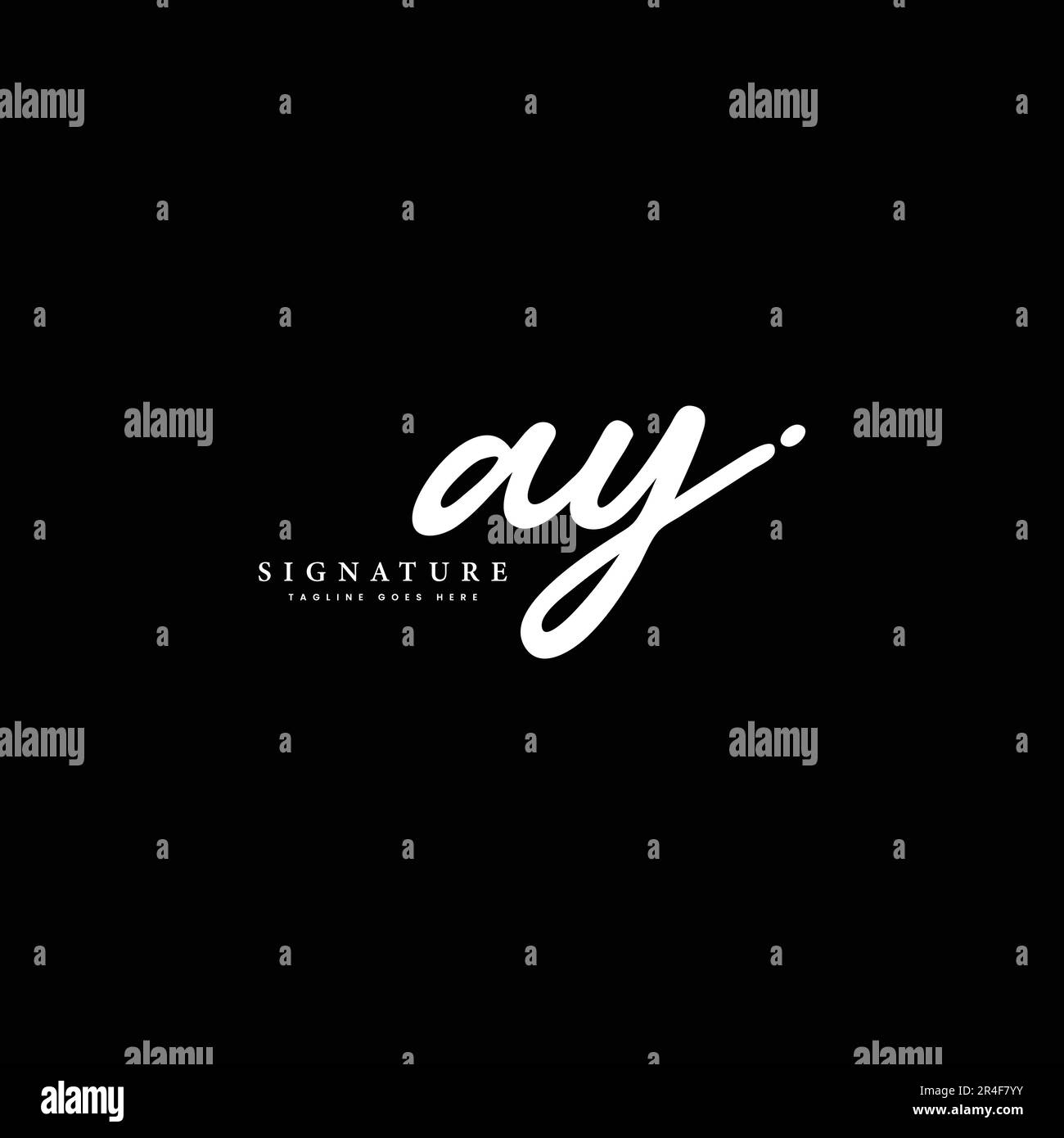 A, Y, AY Initial letter handwritten and signature vector image logo ...