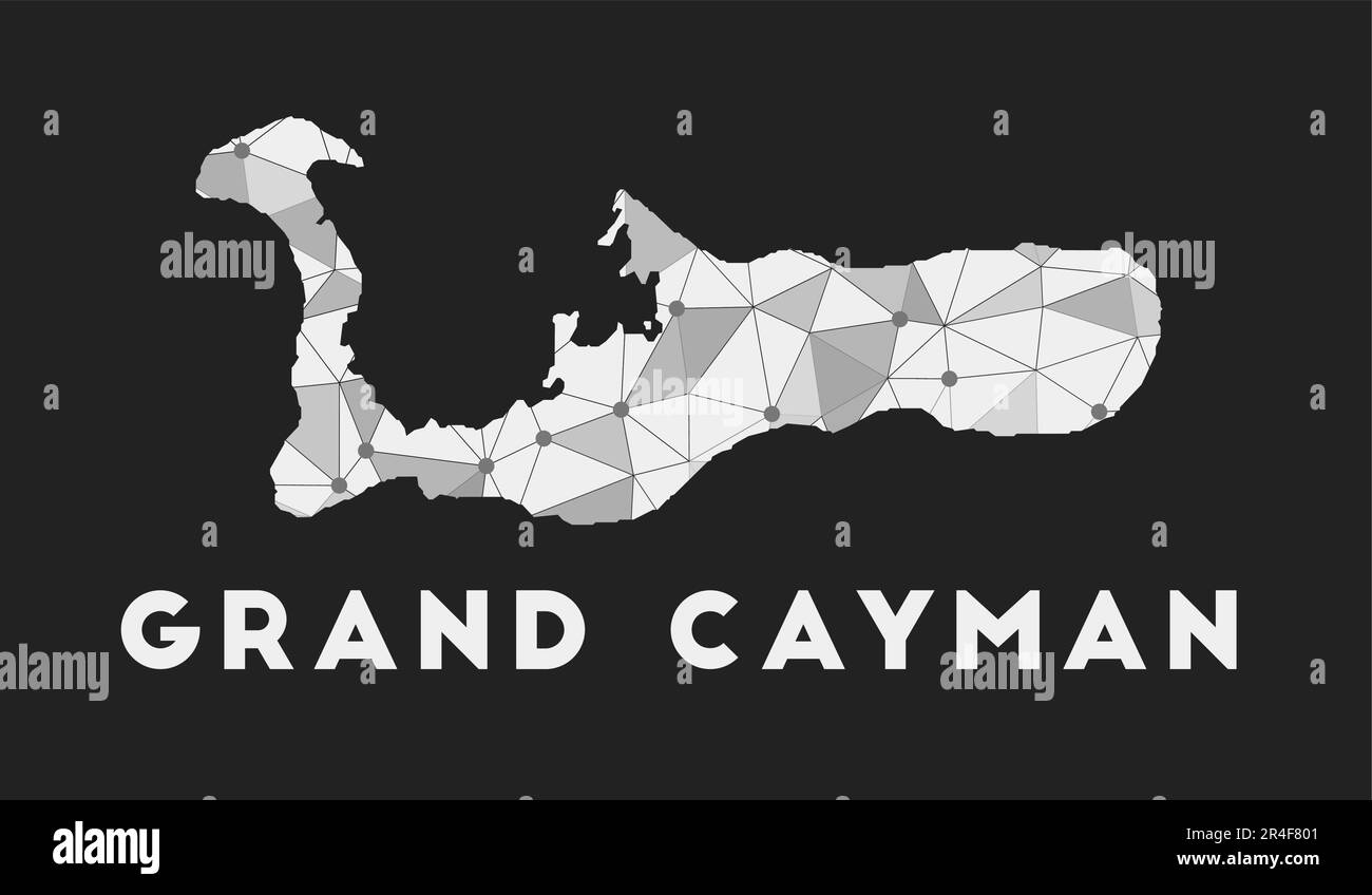 Grand Cayman - communication network map of island. Grand Cayman trendy ...