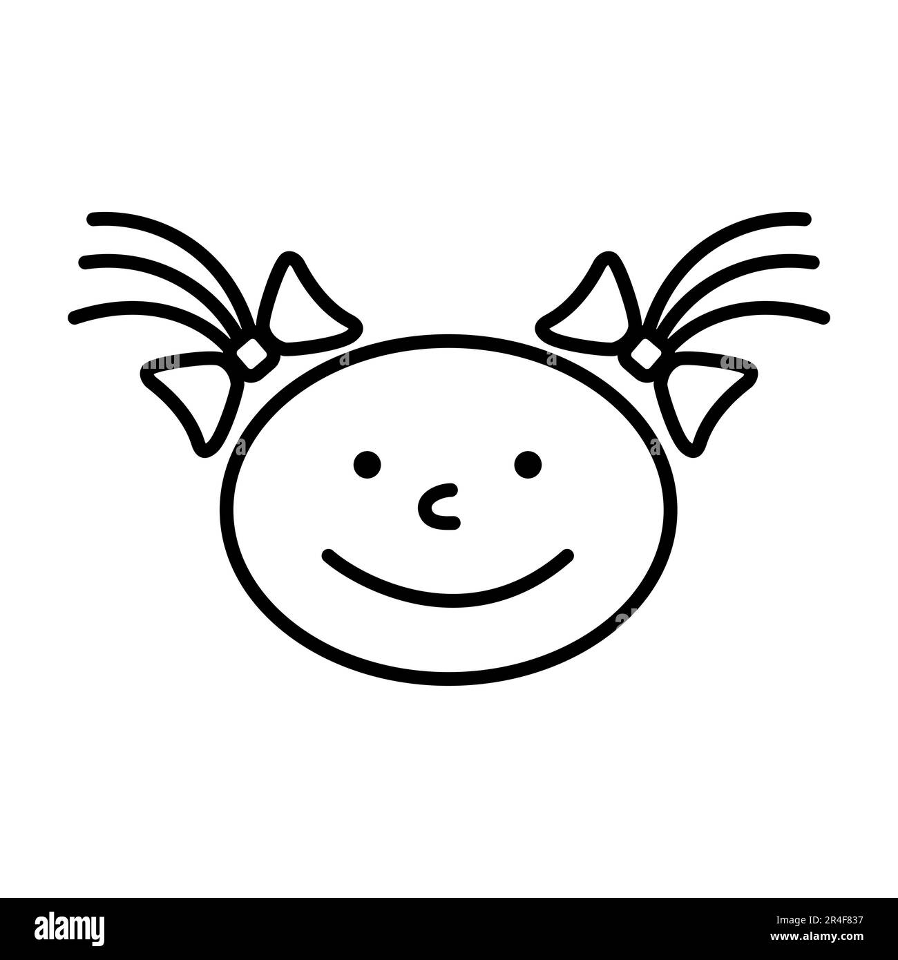 Girl face, head. Doodle style. Hand drawn character. Human head ...